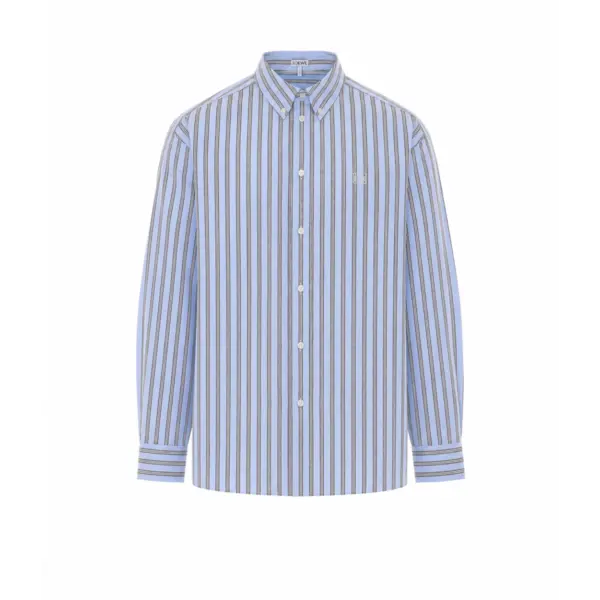 Loewe Double L Logo Striped Shirt - Blue
