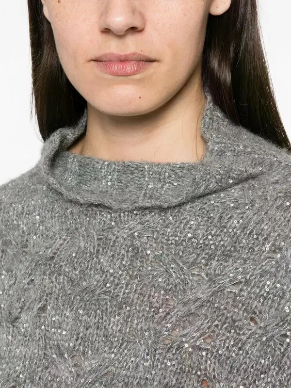 Fabiana Filippi Sequin-embellished Cable-knit Sweater