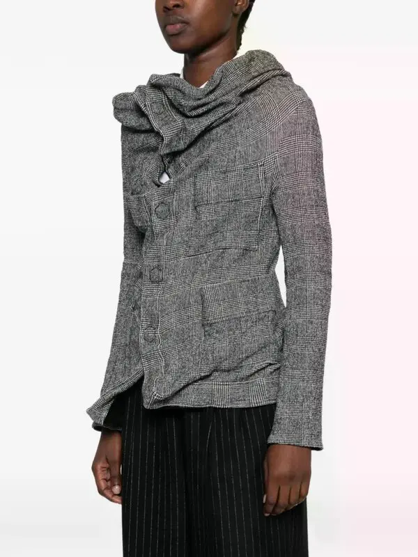 Junya Watanabe Check-pattern Draped Jacket