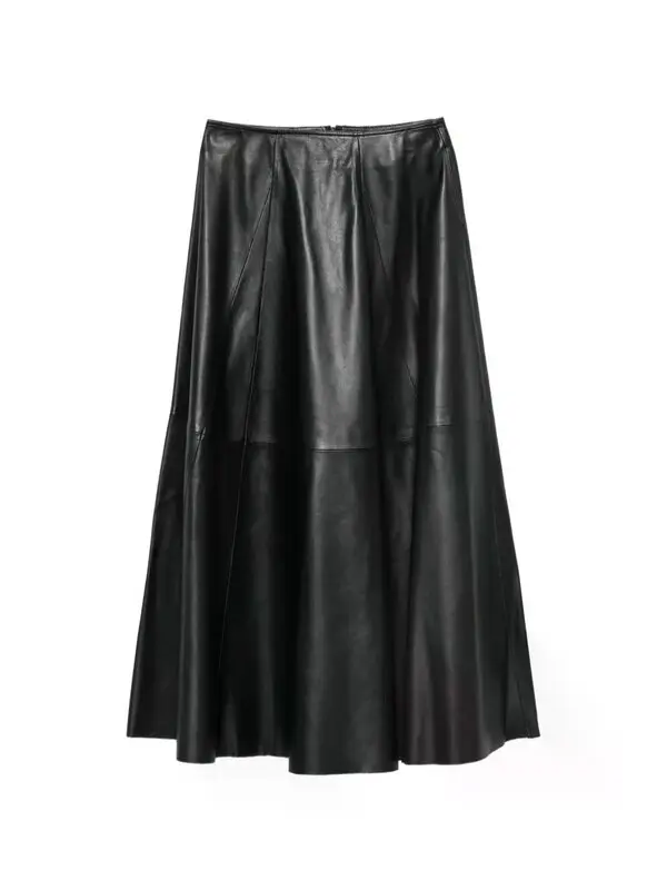 ARMA Panelled Leather Midi Skirt - Black