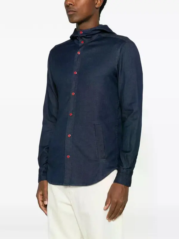 Kiton Mariano Hooded Button-fastening Shirt - Blue