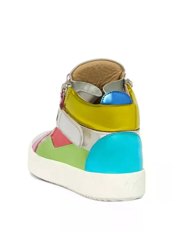 GIUSEPPE ZANOTTI Metallic-effect Zip-detail Sneakers - Silver