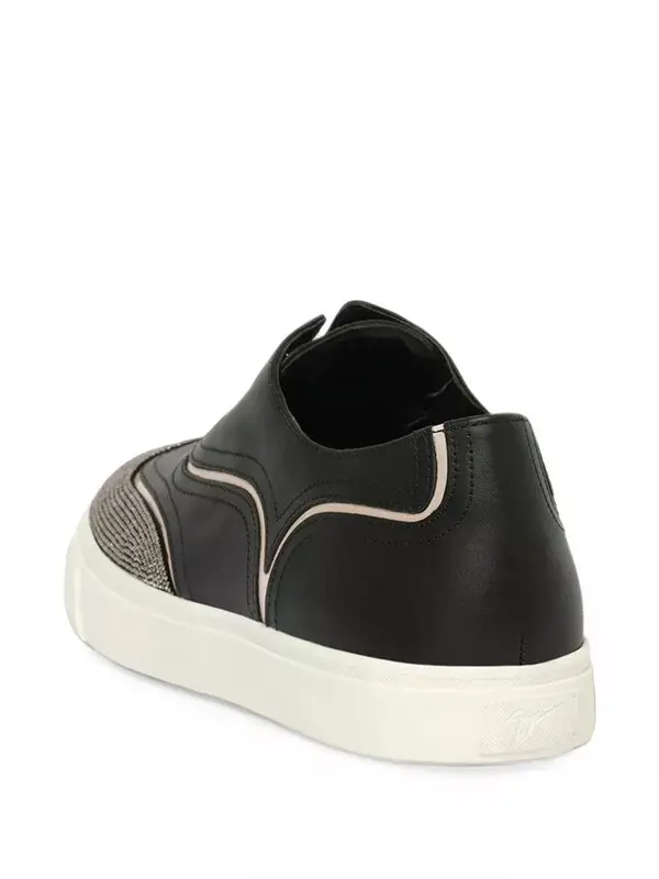 GIUSEPPE ZANOTTI Crystal-embellished Leather Sneakers