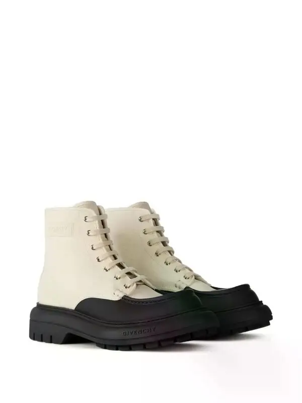 Givenchy Cargo Desert Boots In Canvas And Gum Leather