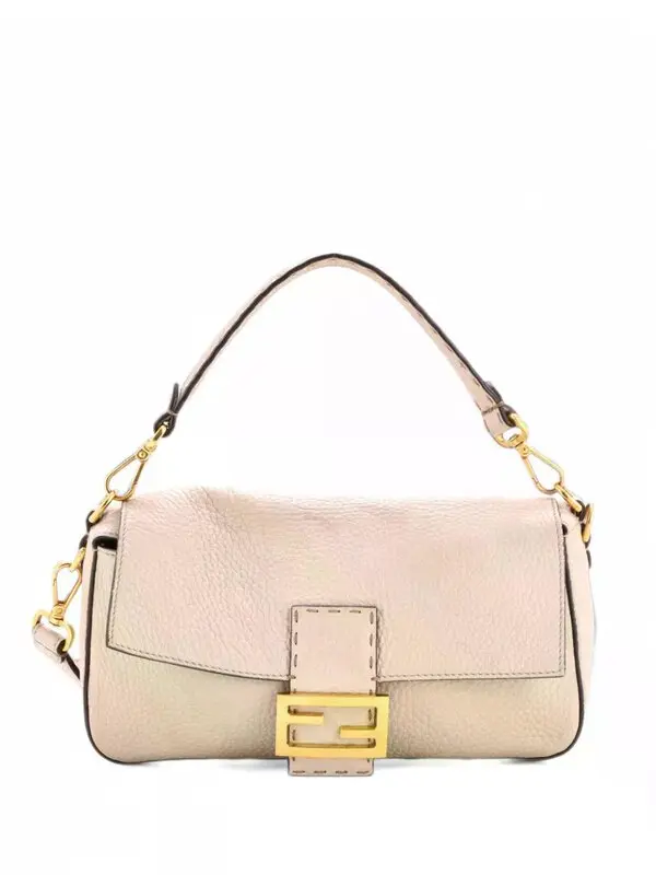 Fendi Selleria Baguette Nm Bag Leather Medium Shoulder Bag - Neutrals