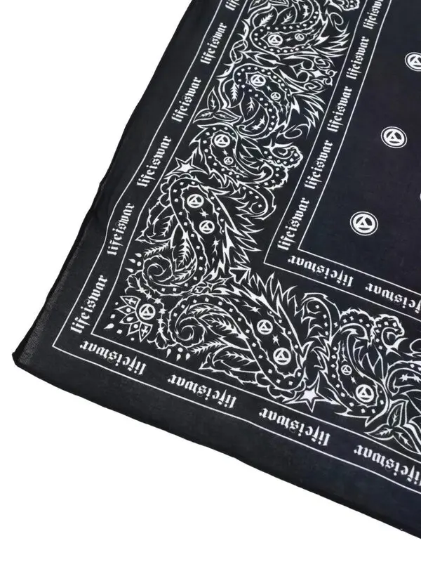 LIFEISWAR Paisley-print Logo-print Bandana