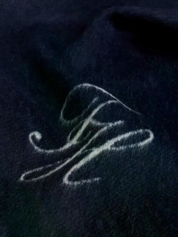 Tommy Hilfiger Logo-embroidered Fringed Scarf