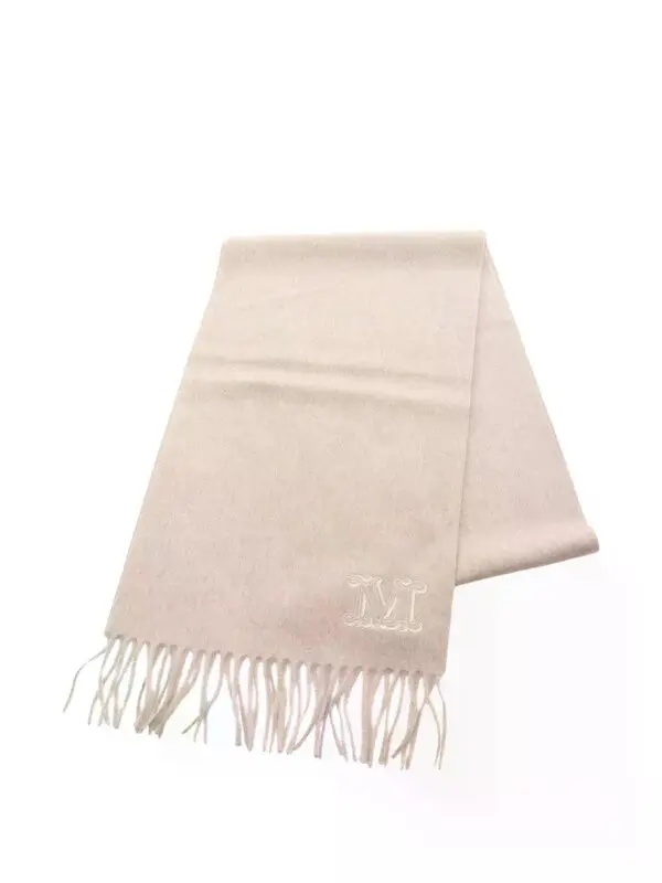 Max Mara Monogram Fringed Scarf - Neutrals