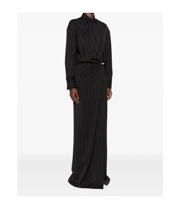 DONDUP Pinstriped Formal Dress - Black