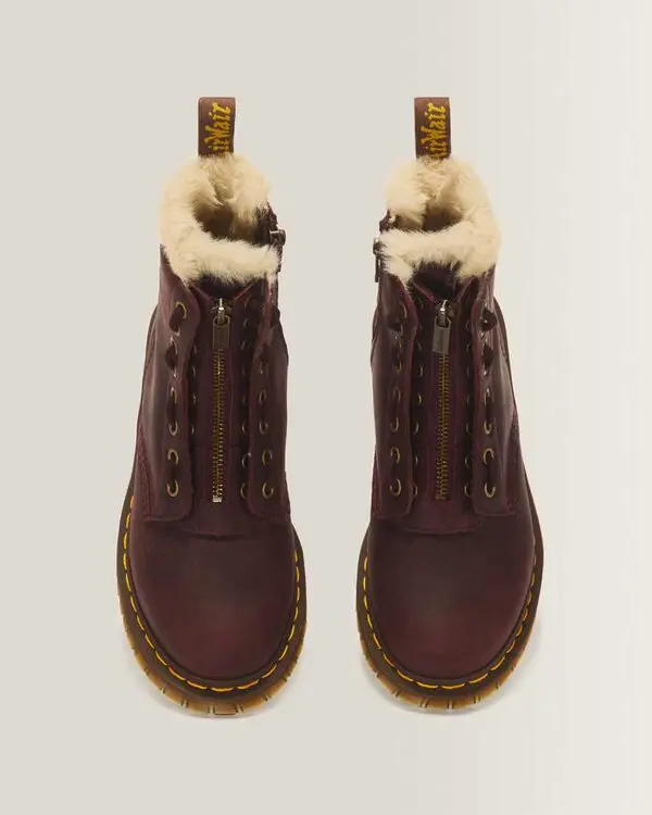 Dr. Martens 1460 Serena Zip Eye Crazy Horse Leather Boots