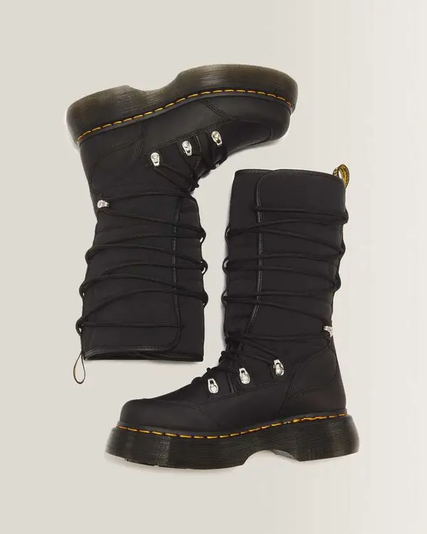 Dr. Martens Buzz Puffer Hi Snowplow Leather & Soft Poly Boots