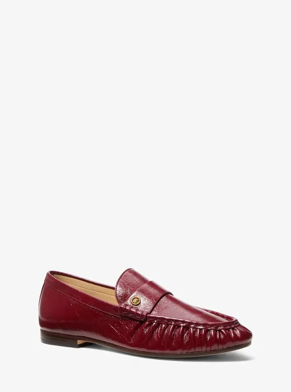 Michael Kors Jennings Crinkled Leather Loafer In Size By - Red