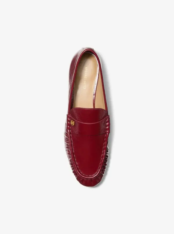 Michael Kors Jennings Crinkled Leather Loafer In Size By - Red
