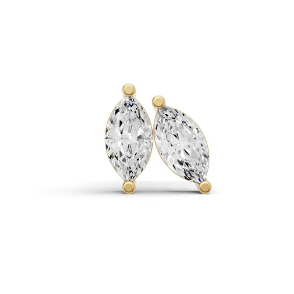 SEREIA OFFICIAL 14k Gold Studs Earrings 0.5 Ct Marquise Prong Solitaire Gold - Yellow