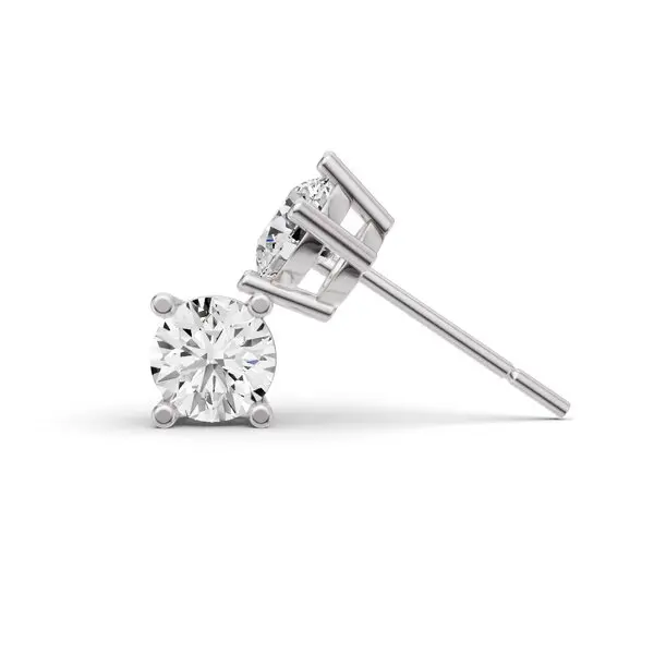 SEREIA OFFICIAL 14k Gold 0.75 Ct Round Studs Earrings White Gold