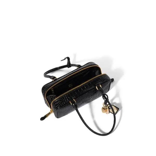Miu Miu Beau Bag In Crocodile Embossed Leather - Black