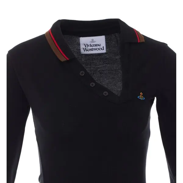 VIVIENNE WESTWOOD Glory Long Sleeves Polo - Black