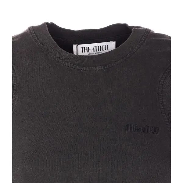 Attico Reese Tank Top With Logo - Black