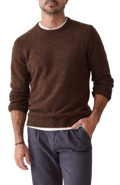 Marine Layer Neppy Merino Wool Crewneck Sweater - Timber