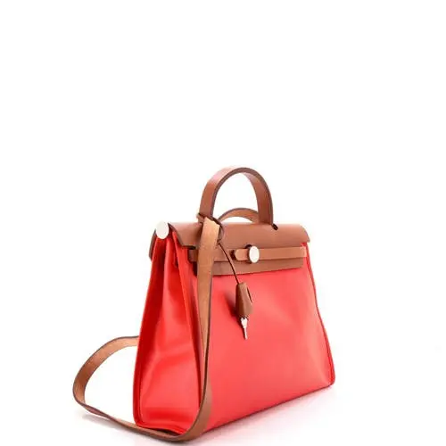 Hermès Herbag Zip Berline Vache Canvas And Leather 31