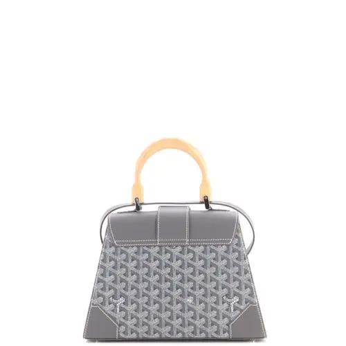 Goyard Saigon Top Handle Bag Coated Canvas With Leather Pm
