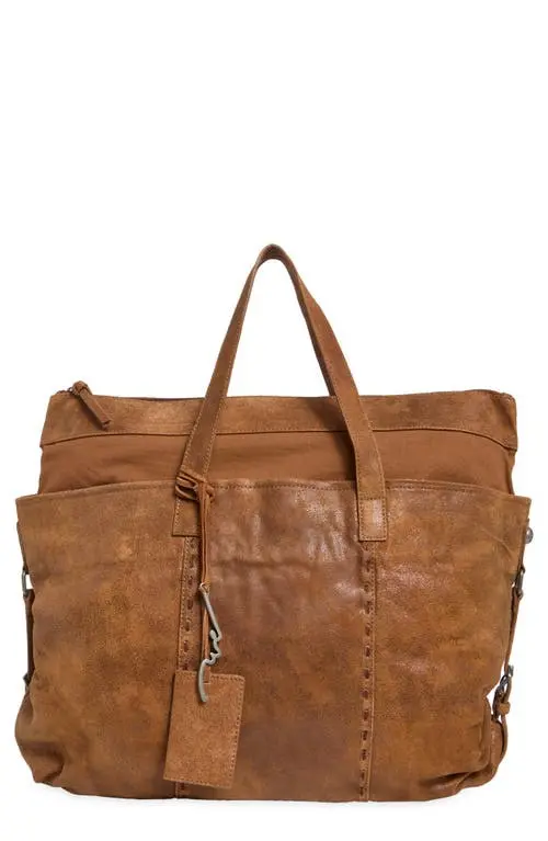 Free People Hollis Leather Tote - Cognac