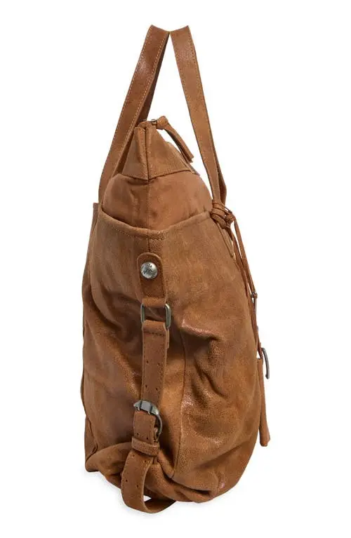 Free People Hollis Leather Tote - Cognac