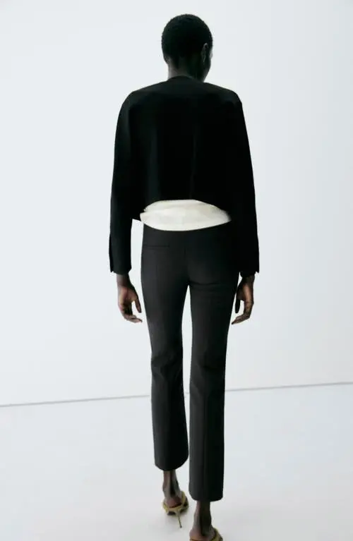 Mango Seamed Straight Leg Crop Pants
