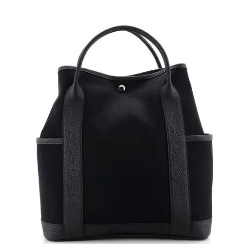 Hermès Garden Party Pockets Tote Toile And Leather Vertical