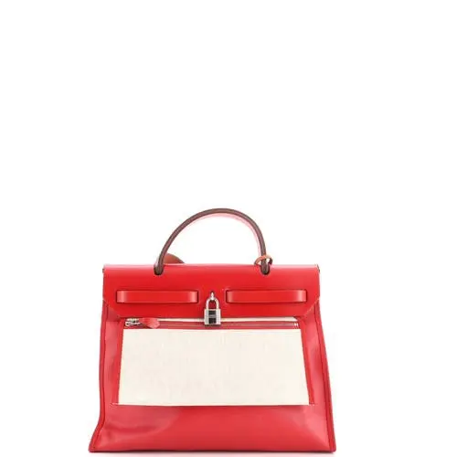Hermès Herbag Zip Berline Vache Canvas And Leather 31