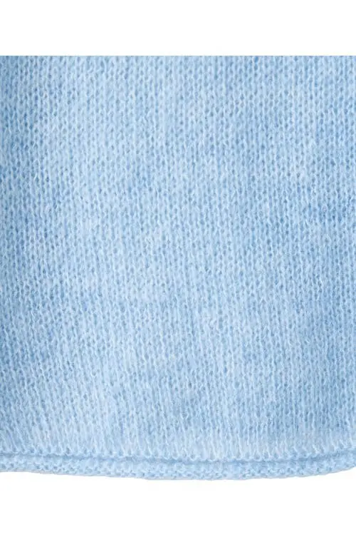 Mango Boat Neck Sweater With Scarf - Sky Blue