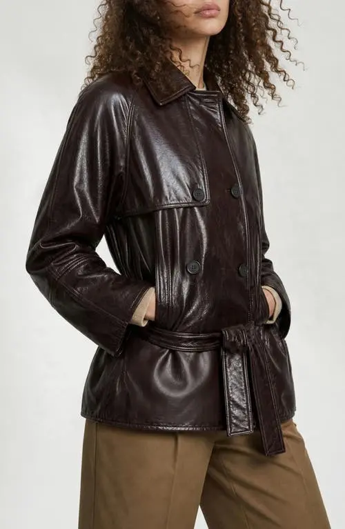 NOIZE Bridget Faux Leather Trench Coat