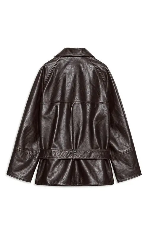 NOIZE Bridget Faux Leather Trench Coat