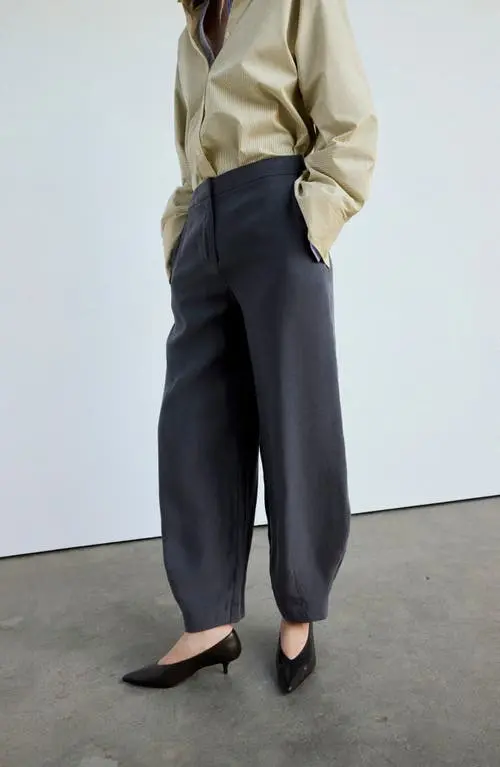 Mango Modal Blend High Rise Balloon Hem Pants