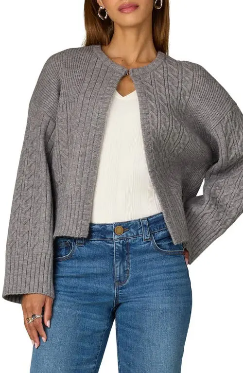 Wit & Wisdom Cable Stitch Rib Cardigan - Grey