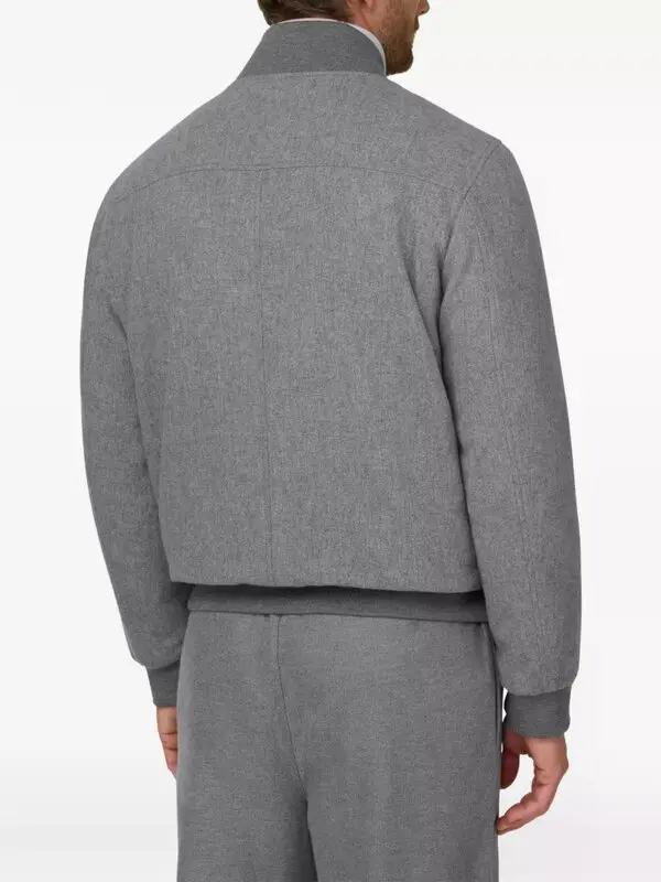Boggi Milano Bomber Padded In Wool Cashmere