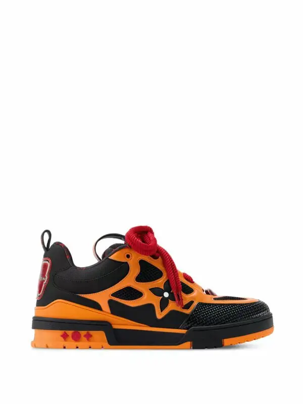 LOUIS VUITTON Skate Mesh-panelled Sneakers - Orange