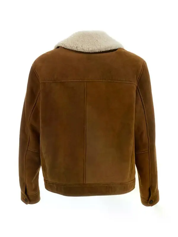 EMMETI Double-breasted Shearling-collar Jacket