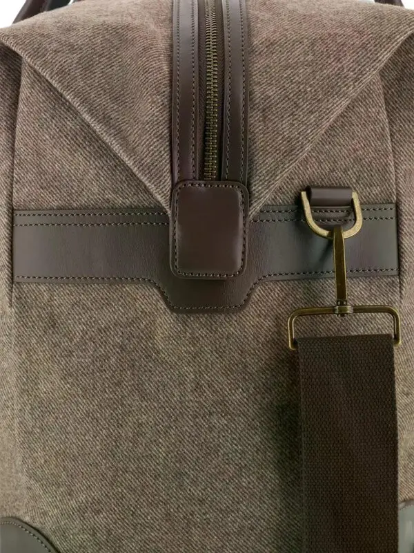 Boggi Milano Duffle Bag In Leather And Wool Blend