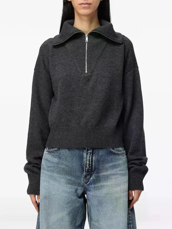 Coperni Quarter-zip Knitted Sweater - Grey