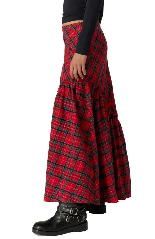 Free People Emberwood Plaid Maxi Skirt