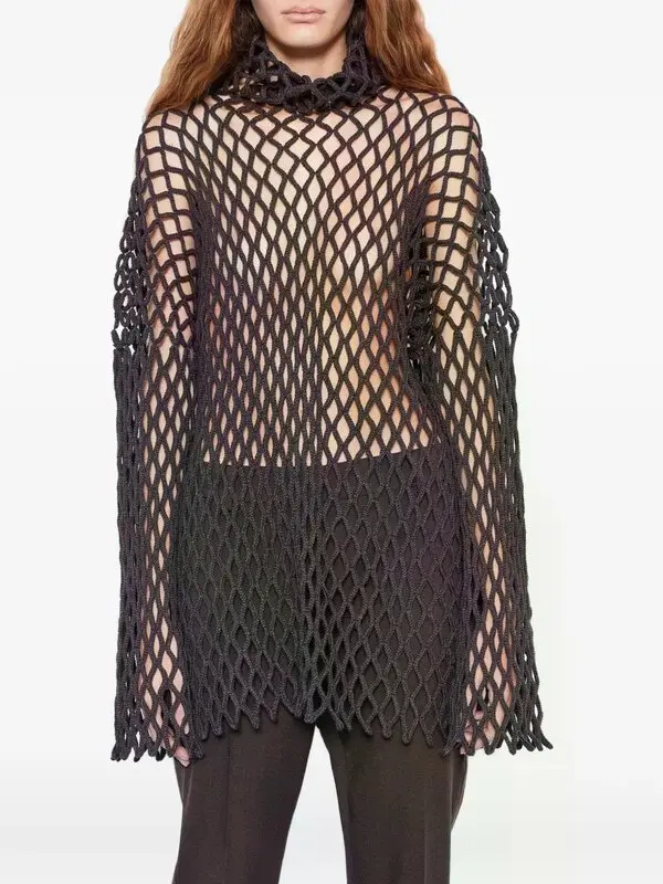 Max Mara Fishnet-knit High-neck Sweater