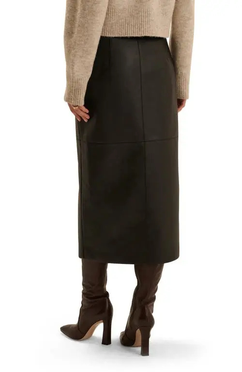 FAVORITE DAUGHTER The Meyer Faux Leather Midi Skirt
