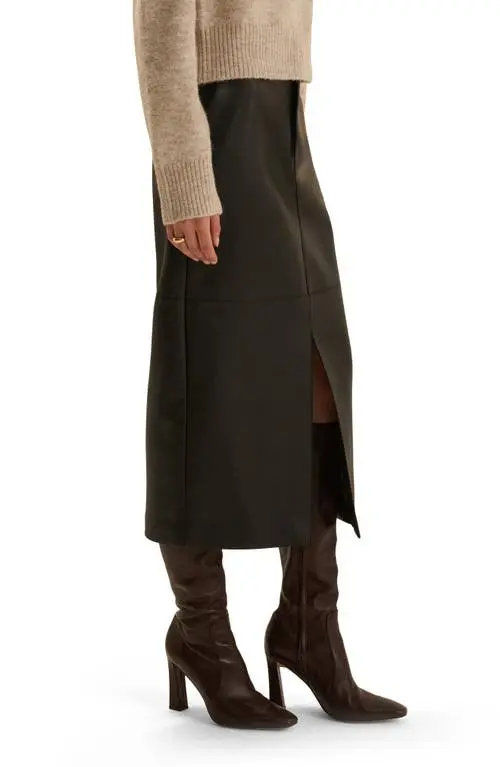 FAVORITE DAUGHTER The Meyer Faux Leather Midi Skirt