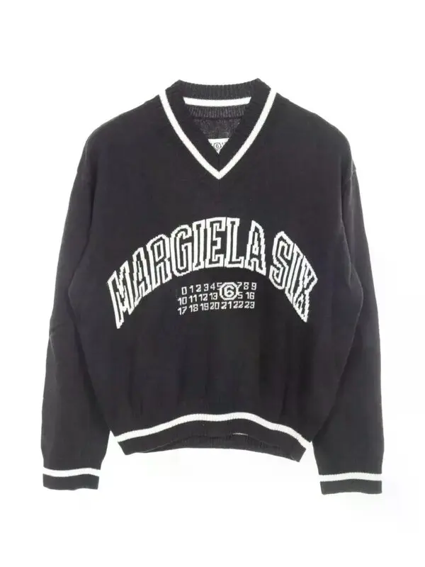 MAISON MARGIELA 2000s V-neck Knit Sweater - Black