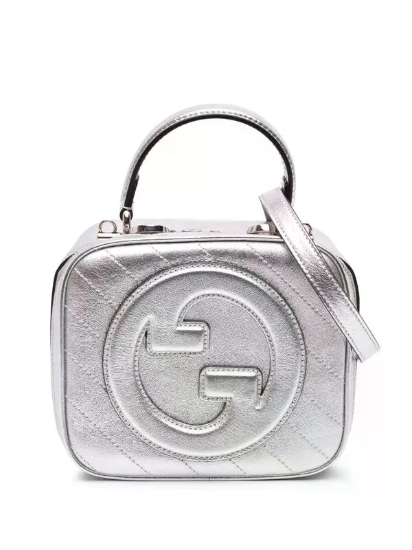 Gucci 2016-2026 Matelasse Metallic Calfskin Blondie Top Handle Satchel - Silver