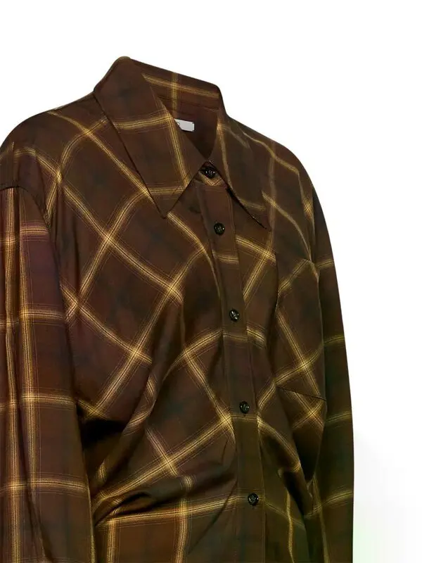 Co Plaid Draped Shirt