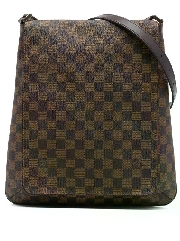 LOUIS VUITTON 2003 Damier Ebene Musette Salsa Gm Crossbody Bag