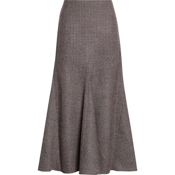 Etro Check Wool Midi Skirt
