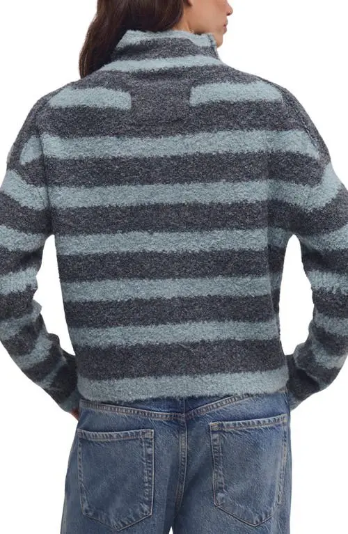 Free People Button Collection Mock Neck Cardigan - Storm Cloud